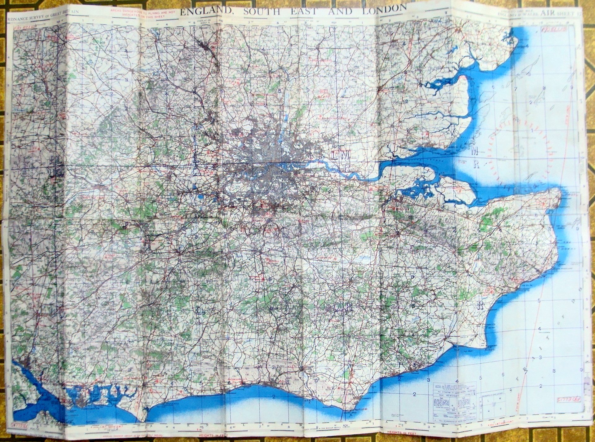 England, South East and London World War II Map: England & Wales Air ...