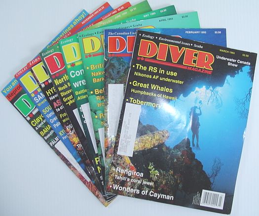 Diver Magazine: 8 Issues from 1993