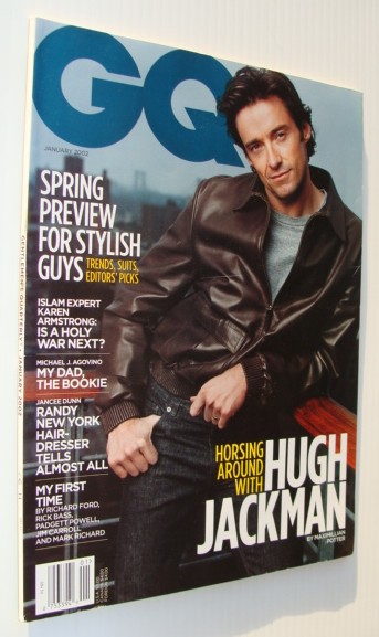 GQ Magazine, January 2002 *Hugh Jackman Cover Photo*
