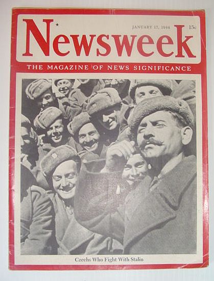 Newsweek Magazine, January 17, 1944 *COVER PHOTO OF CZECHS WHO FIGHT ...