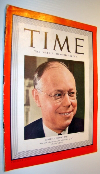 Time Magazine, January 29, 1940 - Robert A. Taft Color Cover Photo
